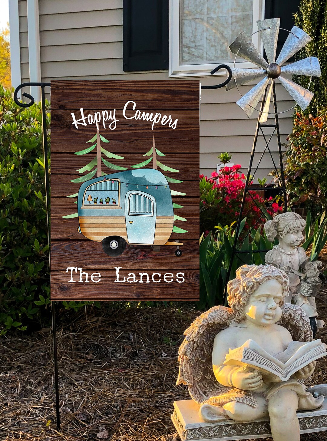 Personalized Camper Garden Flag - Custom RV Family Name Design - 12 X ...