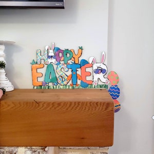 Happy Easter Sign Custom Door Corner Easter Decor Door Trim Sitter ...