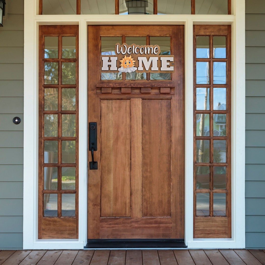 Welcome Home Door Sign With Interchangeable Parts | Holiday Front Door ...
