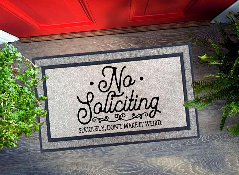 Welcome Mat No Soliciting Doormat Funny Door Mat Front - Etsy