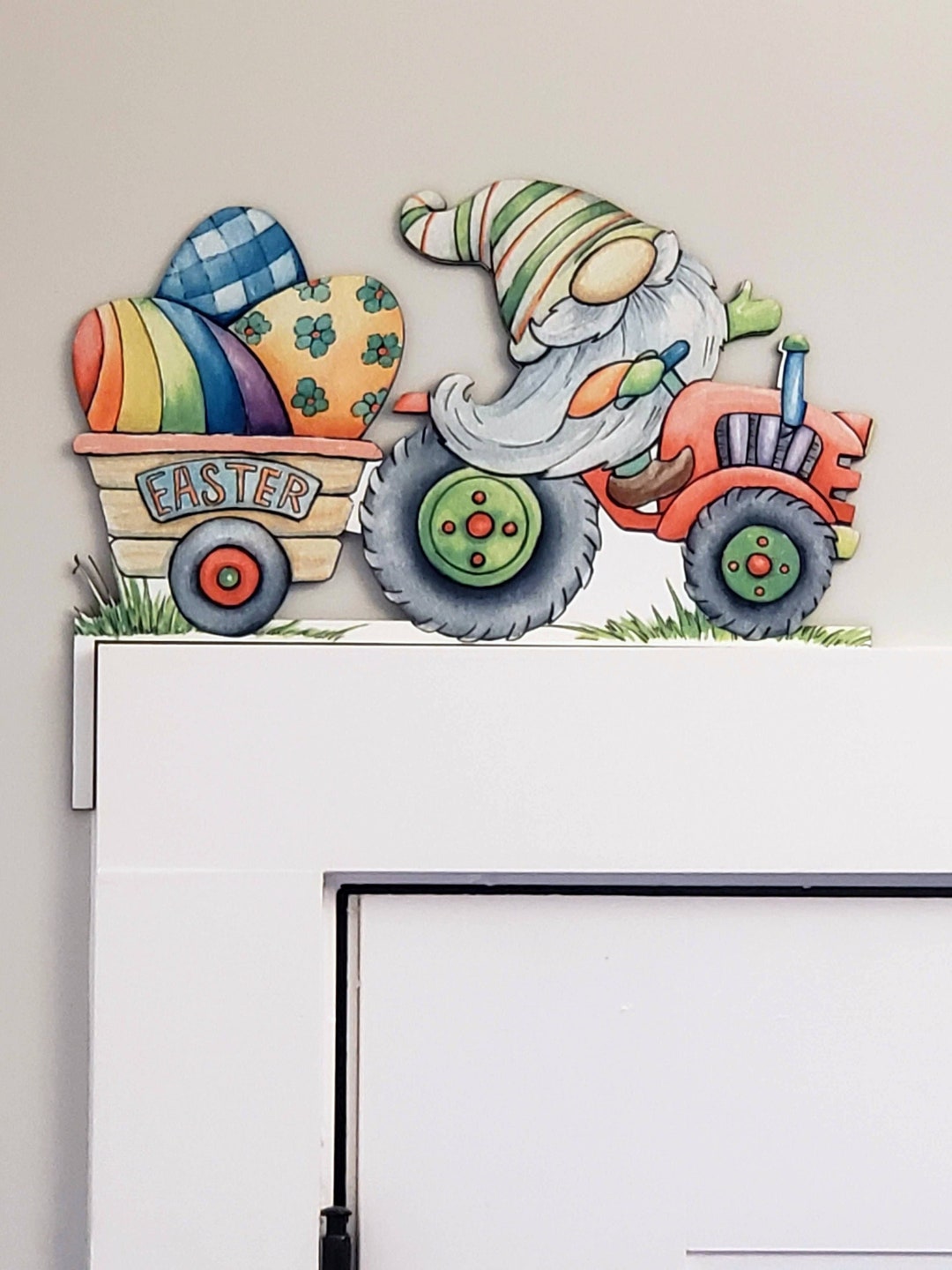 Easter Sign | Custom Door Corner | Easter Gnome | Door Trim Sitter ...