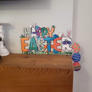 Happy Easter Sign Custom Door Corner Easter Decor Door Trim Sitter ...