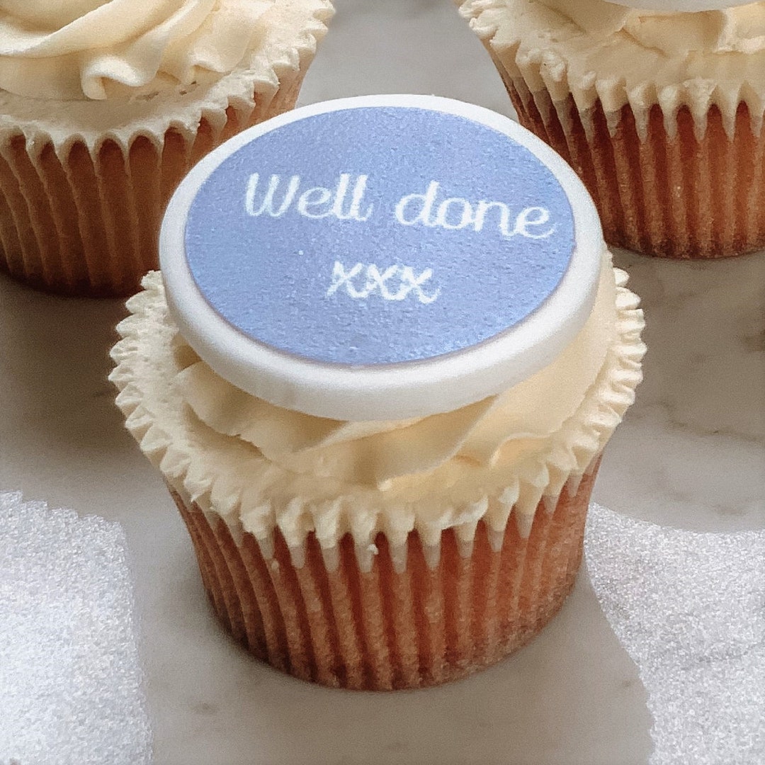 Well Done Cupcake Toppers. Cupcake Decorations. Edible Sugar - Etsy