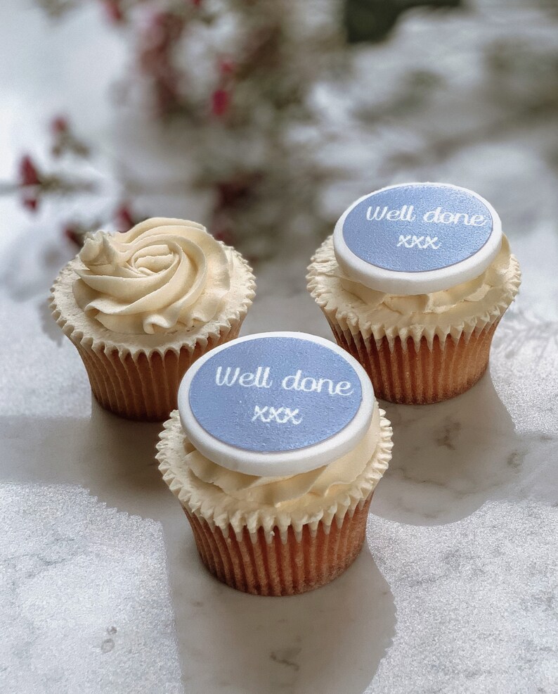Well Done Cupcake Toppers. Cupcake Decorations. Edible Sugar - Etsy