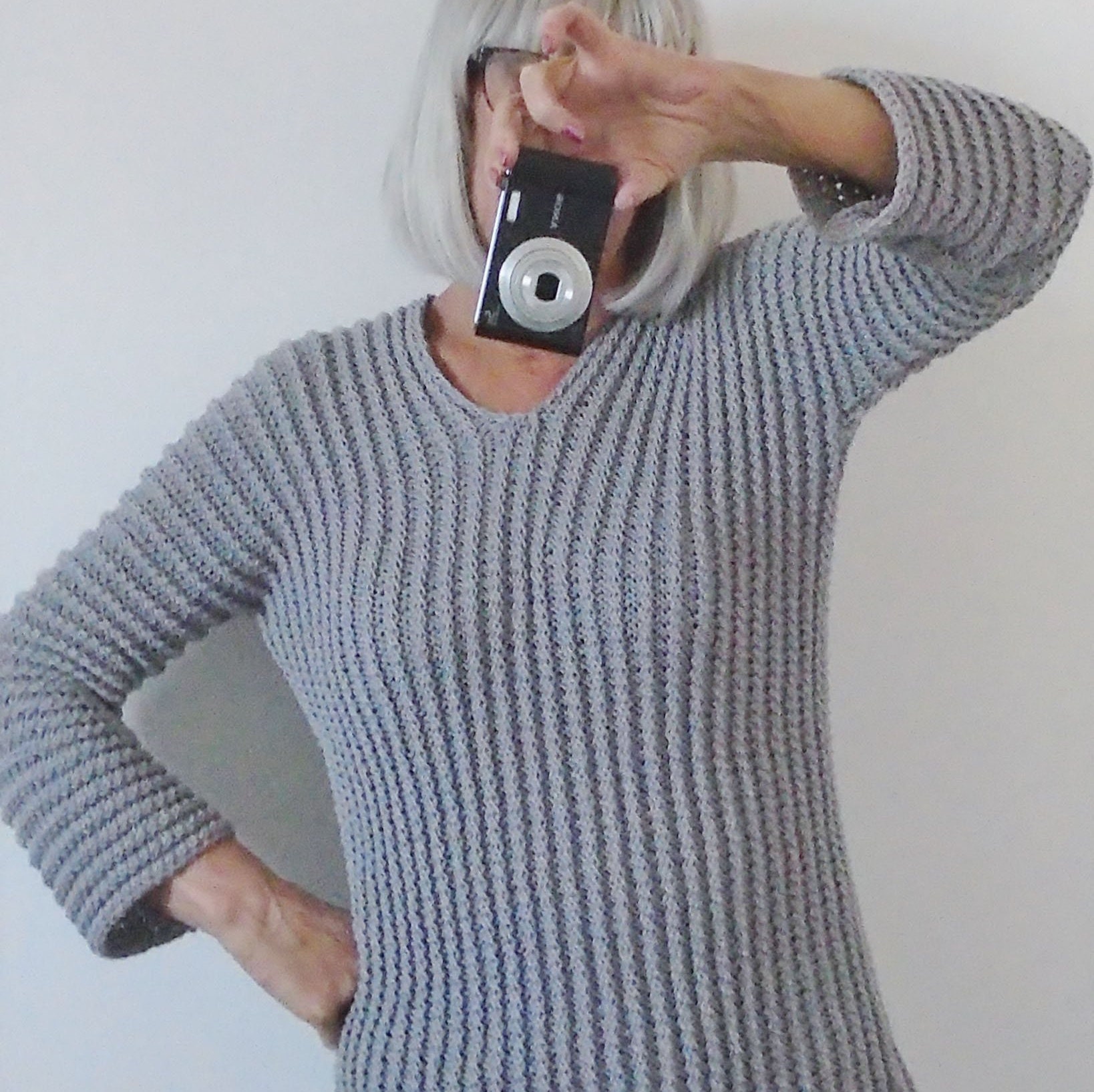 Summer Rib Tee Sweater. PDF Knitting Pattern. One Size. Knit in One ...