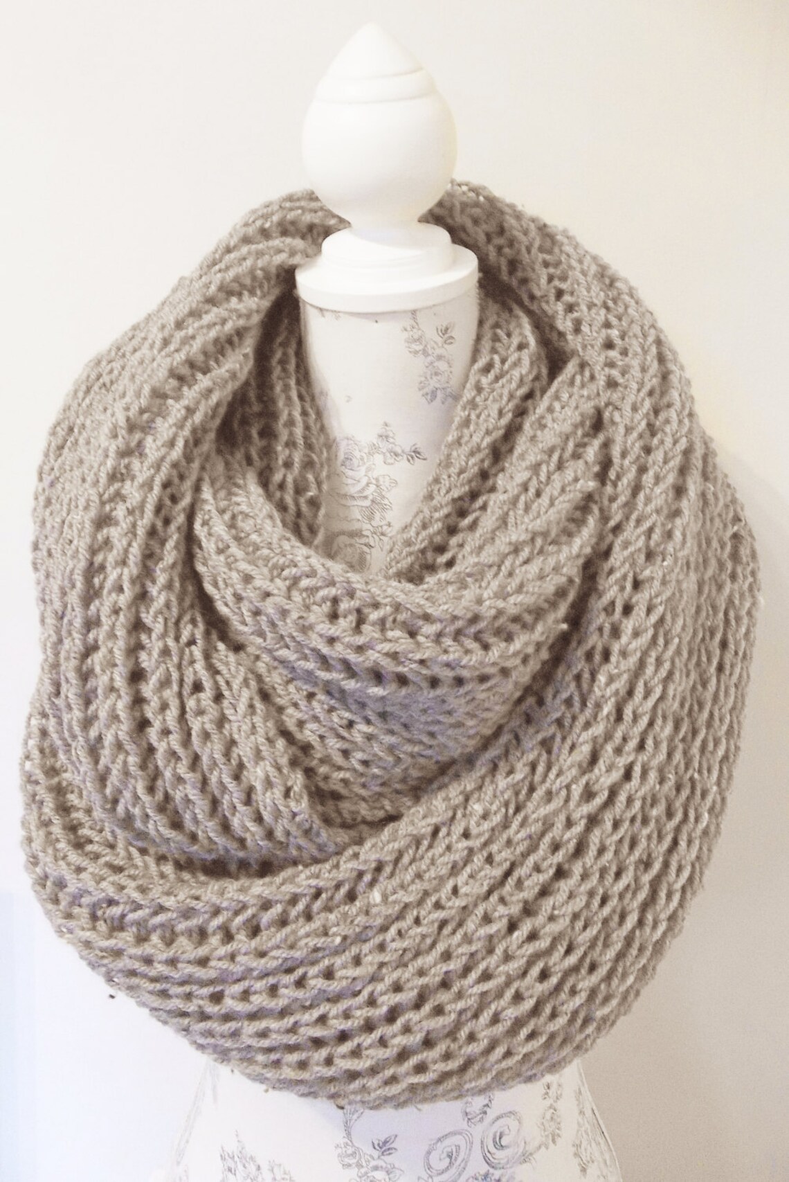 Aran Brioche Infinity Cowl Knitting Pattern (PDF) - Etsy