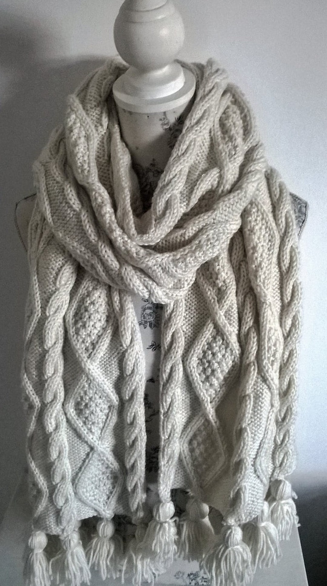 Aran Cable Scarf and Blanket Throw Knitting Pattern. PDF Knitting ...