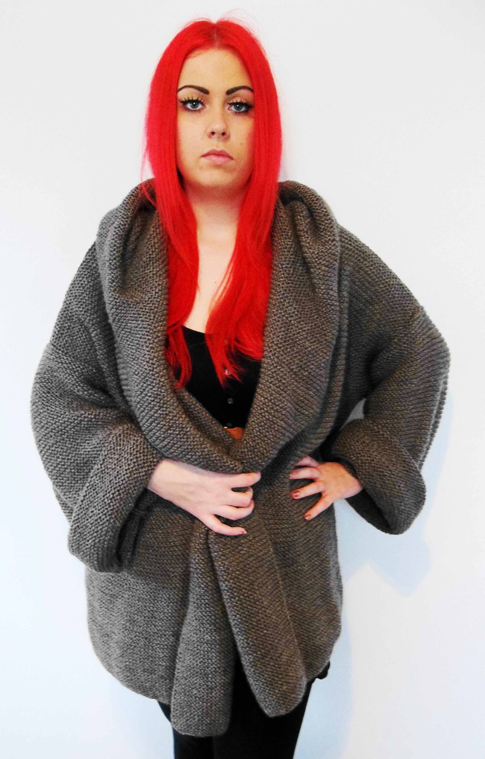 Aran Hooded Wrap. PDF Knitting Pattern. - Etsy