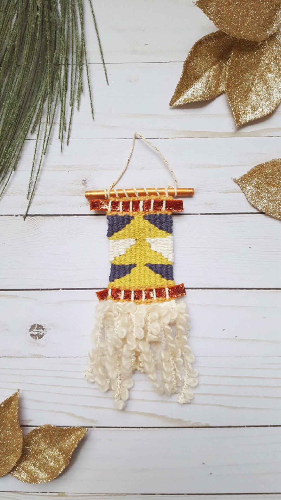 Mini Weaving Ornament, Tiny Wall Hanging, Mini Weaving, Mini Weaving ...