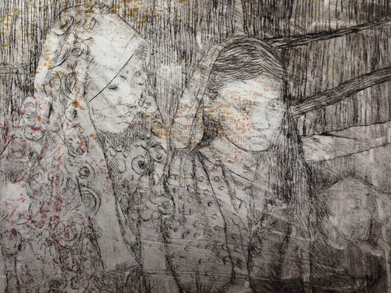 Indian Girls. Dry-pint Etching by Jain Mckay. - Etsy UK