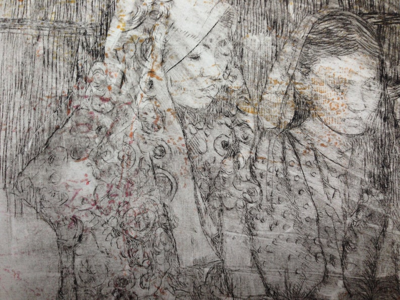 Indian Girls. Dry-pint Etching by Jain Mckay. - Etsy UK