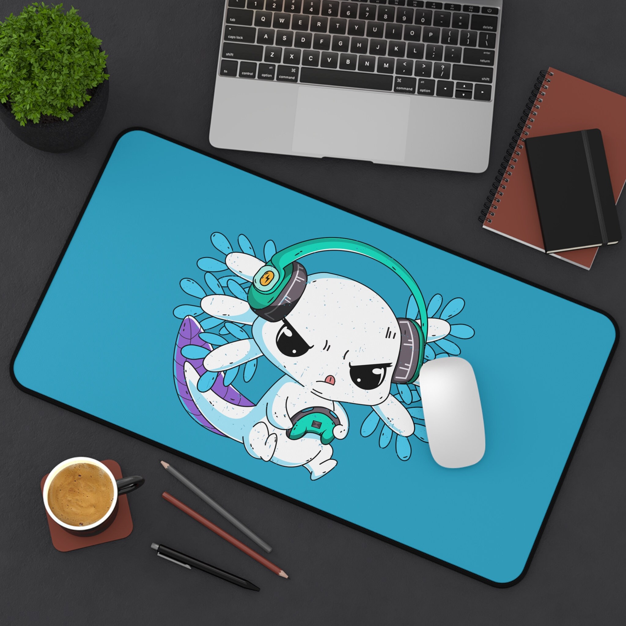 Gaming Axolotl Desk Mat in 3 Sizes - Etsy