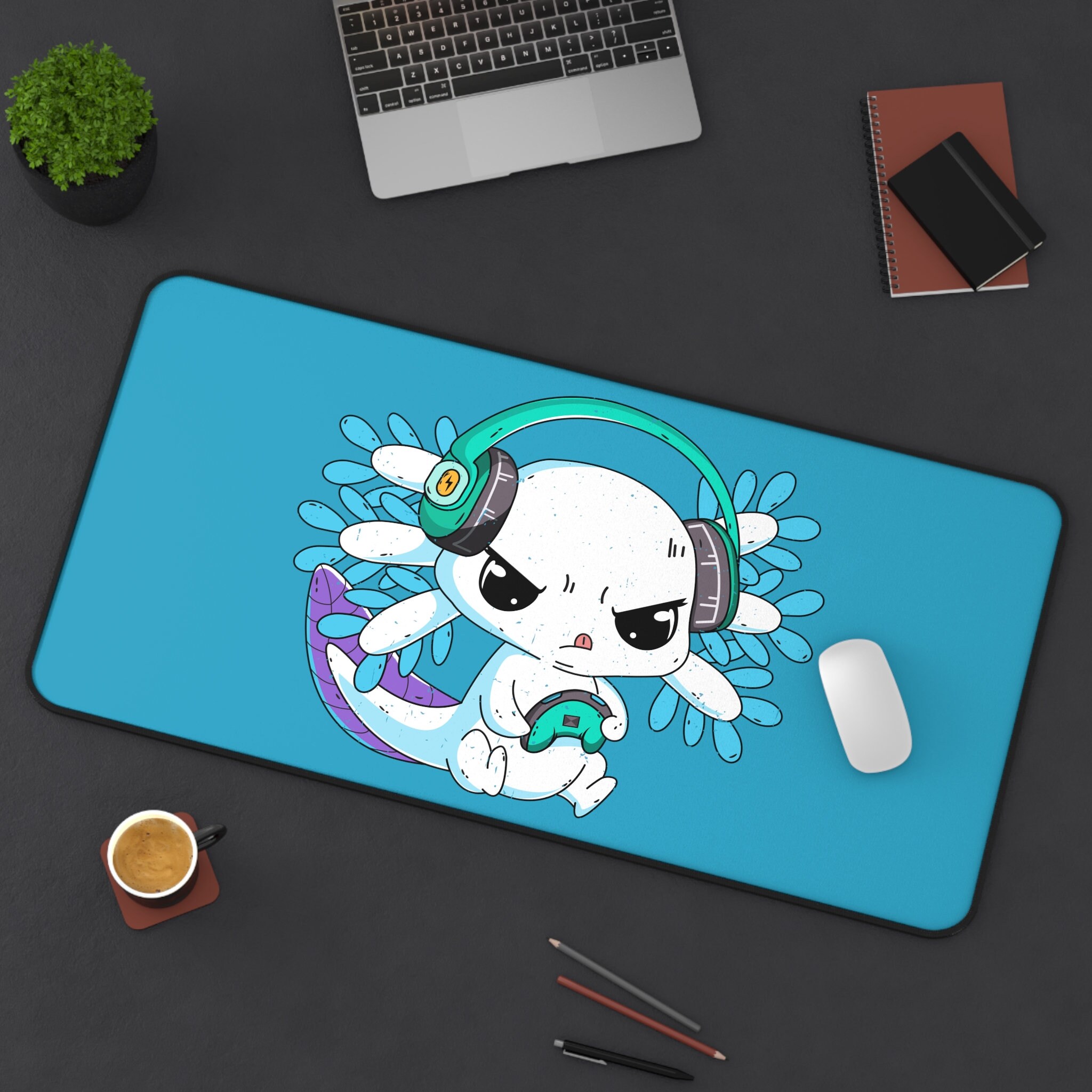 Gaming Axolotl Desk Mat in 3 Sizes - Etsy