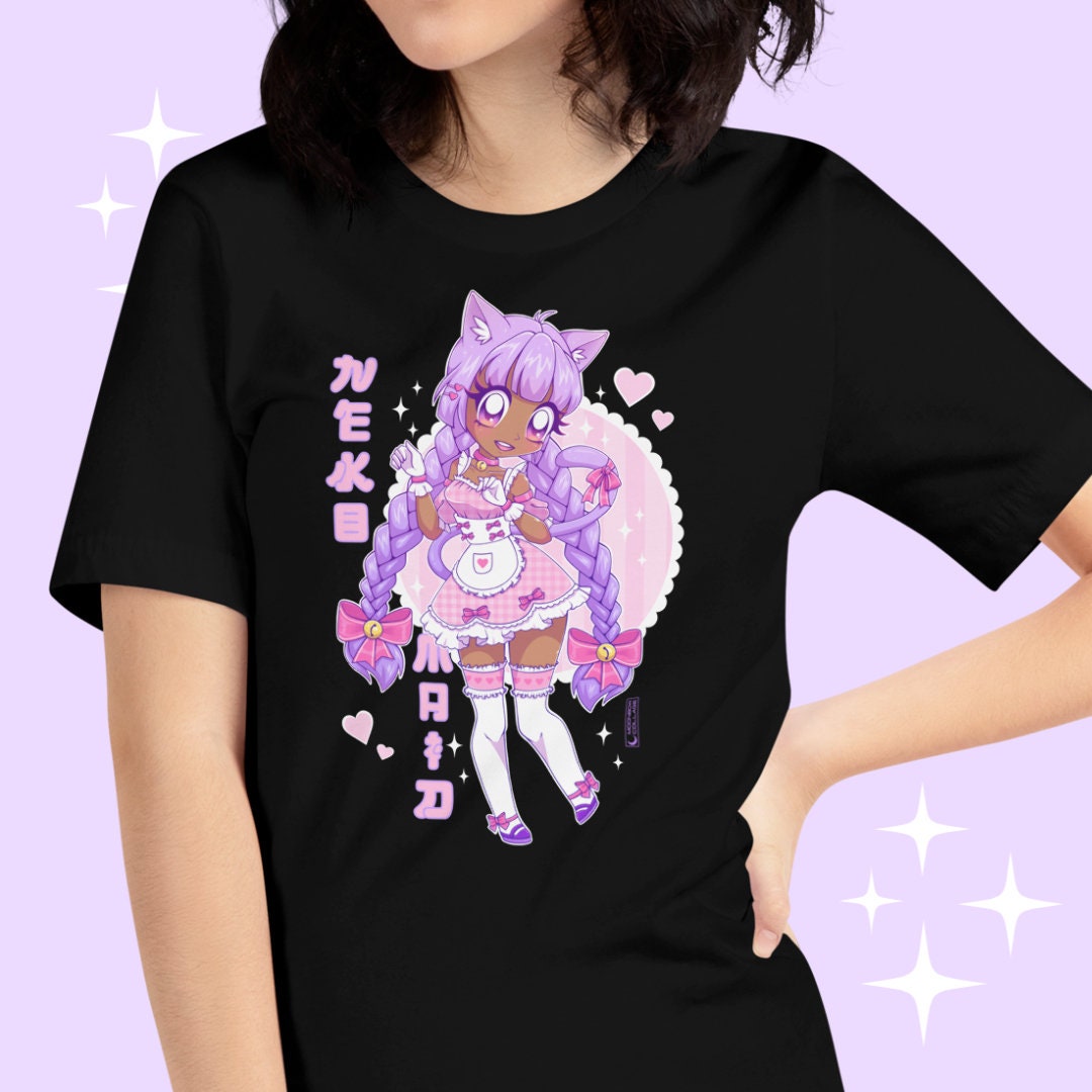 Harajuku Shirt Neko Girl Cat Girl Shirt Anime Shirt Kawaii Shirt Kawaii Clothing Harajuku