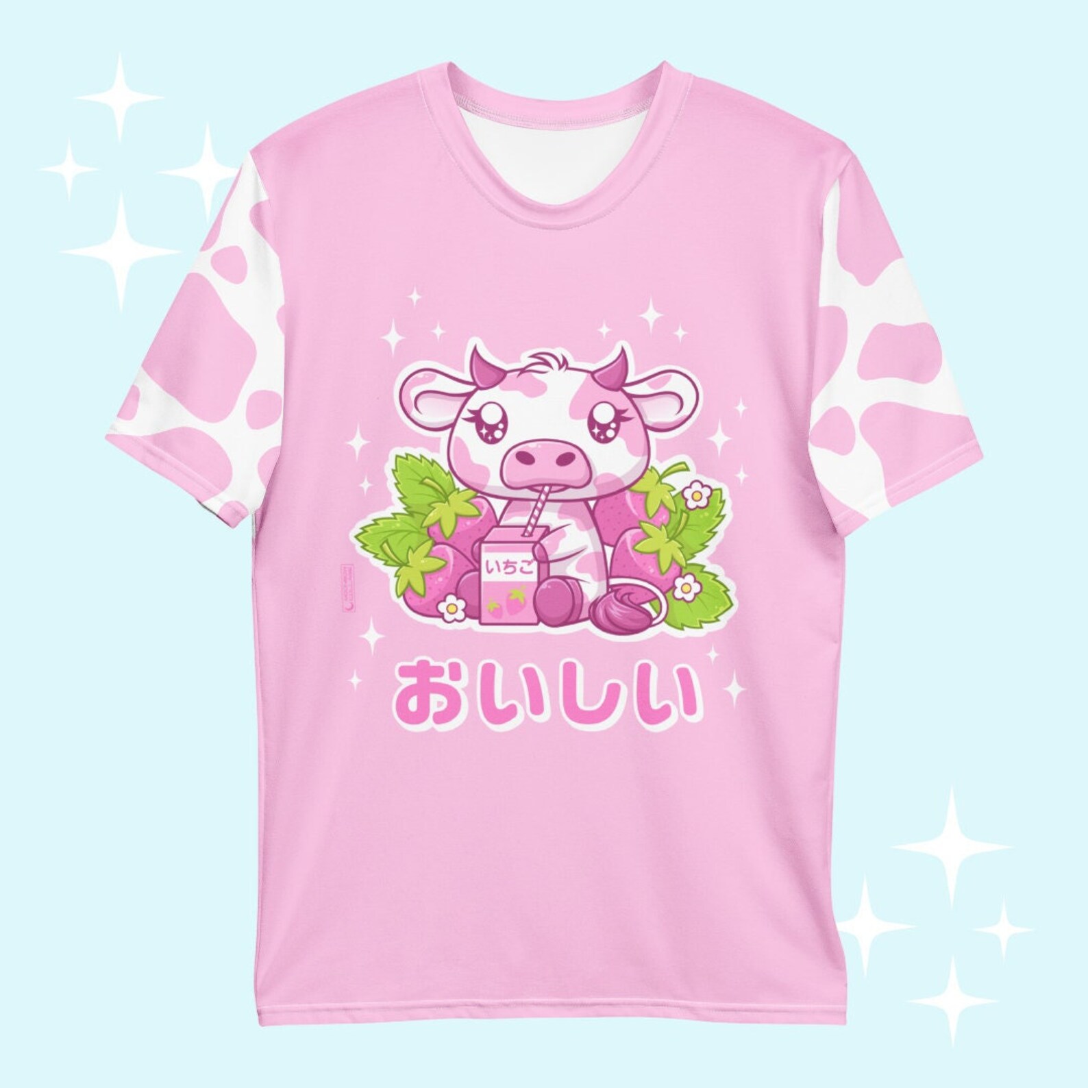 Kawaii Strawberry Cow Tshirt, Strawberry Milk Shirt, Strawberry Cow ...