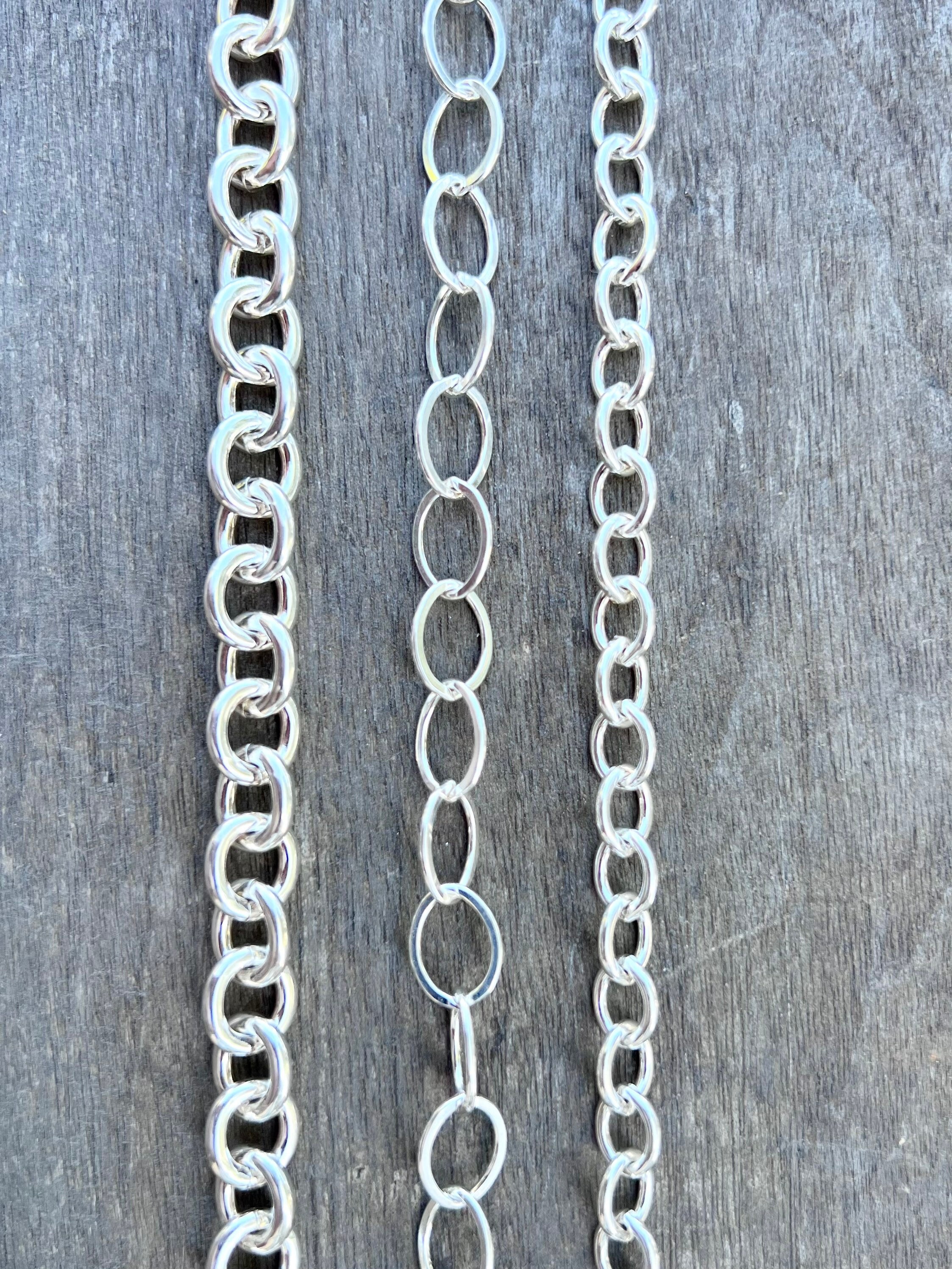 Large Sterling Silver 10 MM Cable Chain, Fish Necklace, Spoon necklace ...