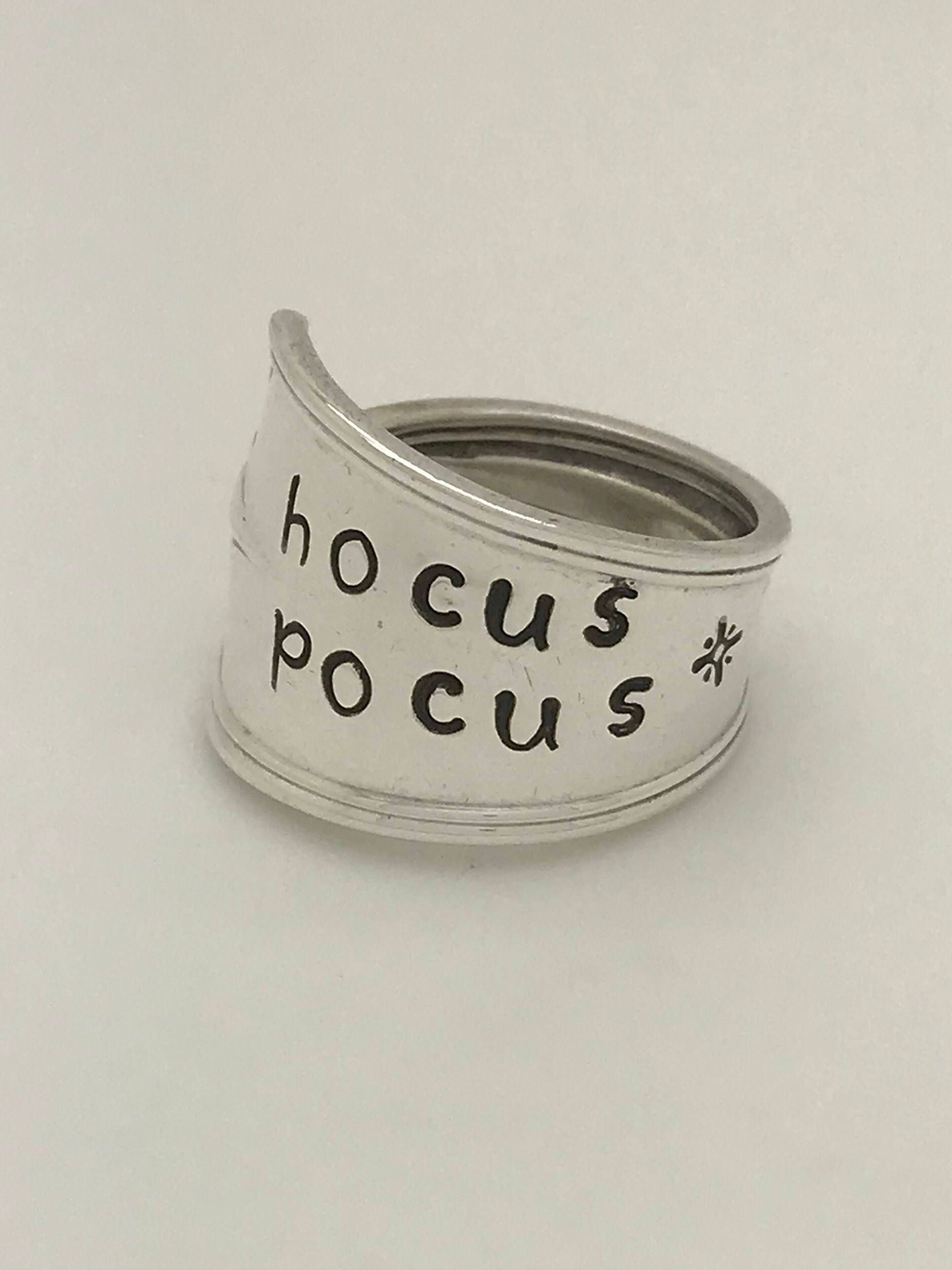 Size 8 Single wrap style, Vintage Sterling Silver Spoon Ring, Hocus Pocus