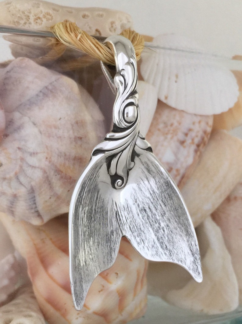 Romance of the Sea Large Mermaid Tail Pendant Sterling Silver - Etsy