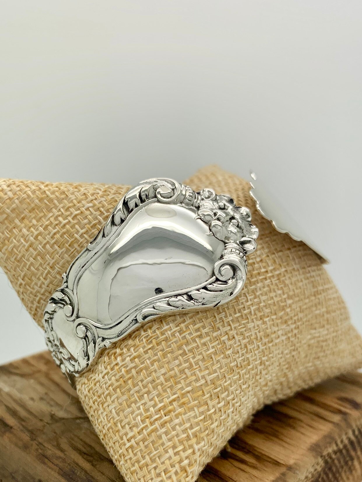 Large Sterling Silver Open Cuff Spoon Bracelet