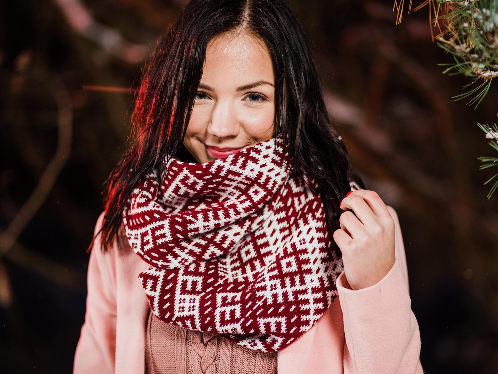 Infinity Scarf ZALKTIS | Scandinavian Latvian Design Pattern | Knitted ...