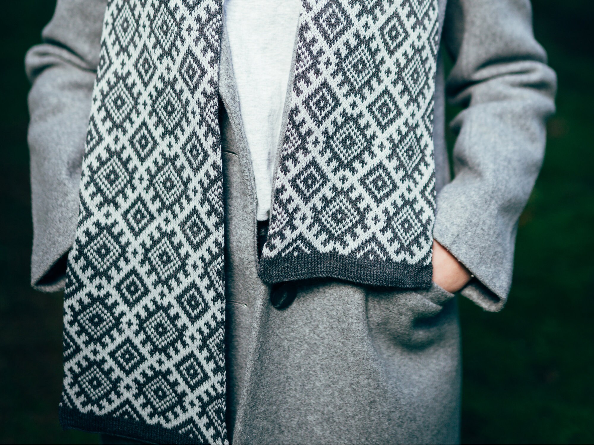 Classic Scarf AKA | Scandinavian Latvian Design Pattern | Knitted ...