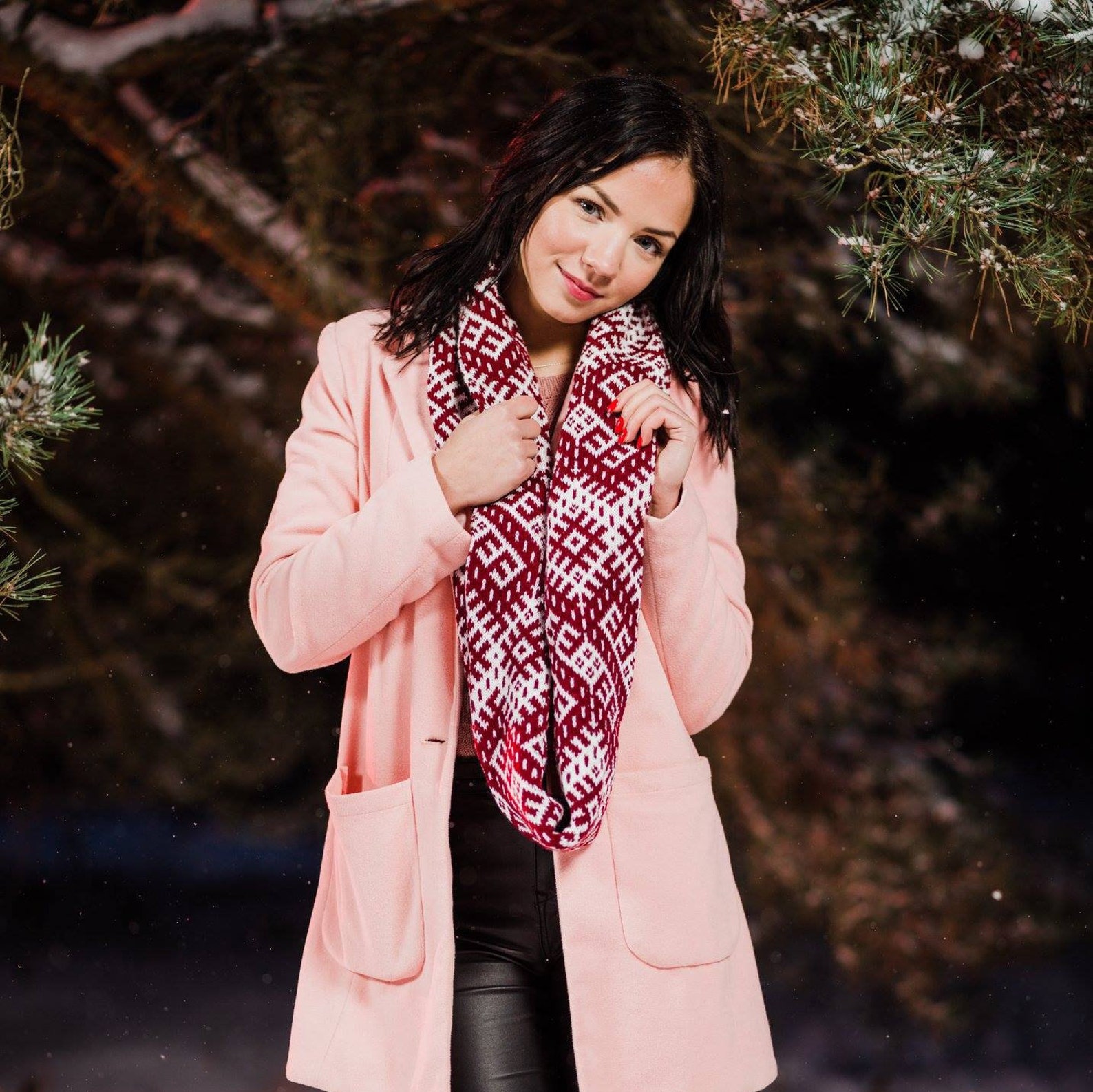 Infinity Scarf ZALKTIS Scandinavian Latvian Design Pattern | Etsy