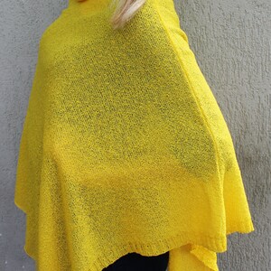 Yellow Cape Clothing Pancho Cape Wrap Cotton Silk Poncho Sweater Pancho ...