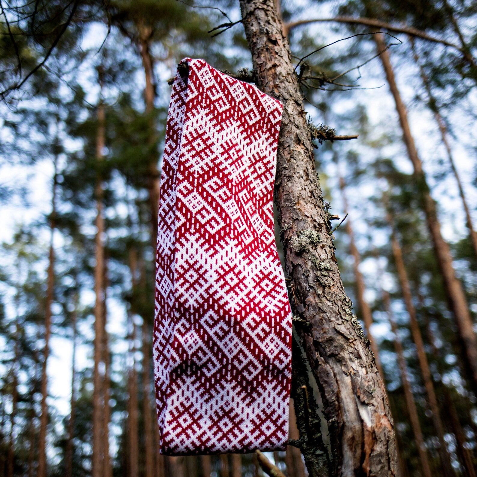 Infinity Scarf ZALKTIS | Scandinavian Latvian Design Pattern | Knitted ...