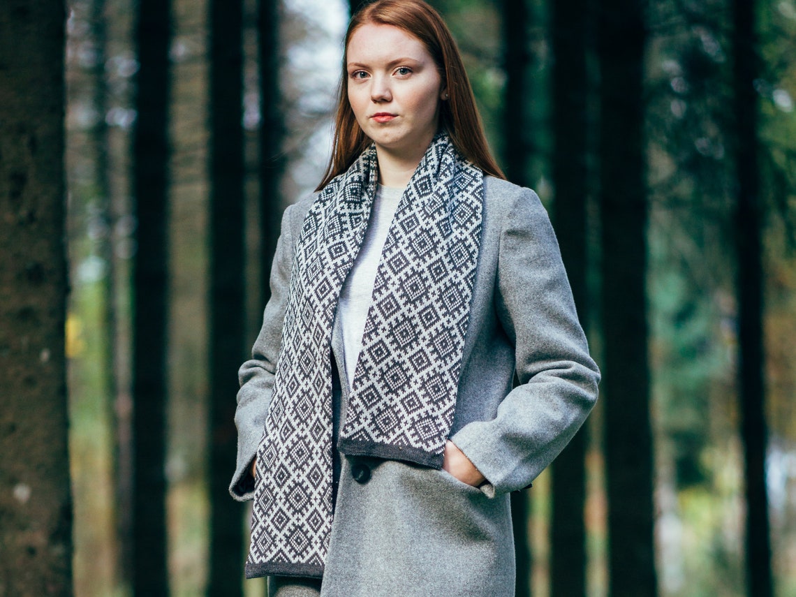 Classic Scarf AKA Scandinavian Latvian Design Pattern Knitted Unisex ...