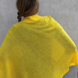 Yellow Cape Clothing Pancho Cape Wrap Cotton Silk Poncho Sweater Pancho ...