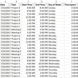 Time Reporting Excel Spreadsheet Automatically Tracks Hours Worked - Etsy