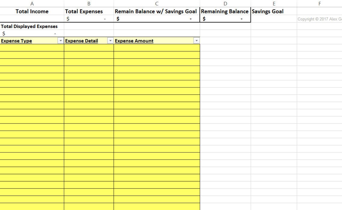 budget-and-savings-excel-spreadsheet-template-automated-etsy