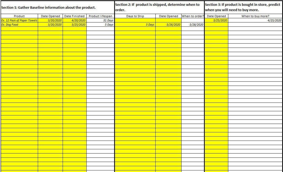 Supplies Inventory Tracker - Home or Office Use! - Etsy