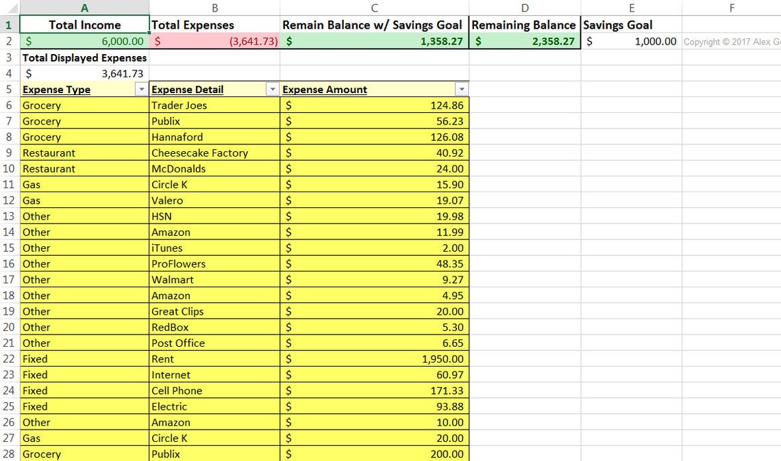 Budget and Savings Excel Spreadsheet Template - Automated - Etsy