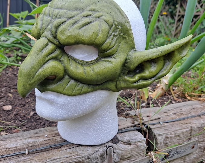 Red Goblin Leather Mask - Etsy