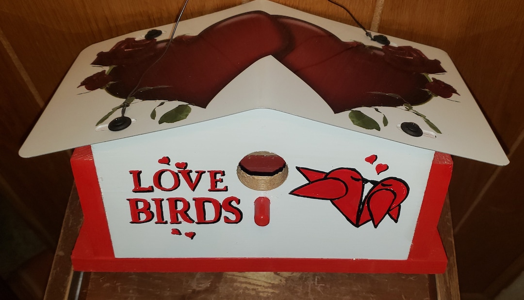 LOVE BIRDS BIRDHOUSE Hand-made - Etsy