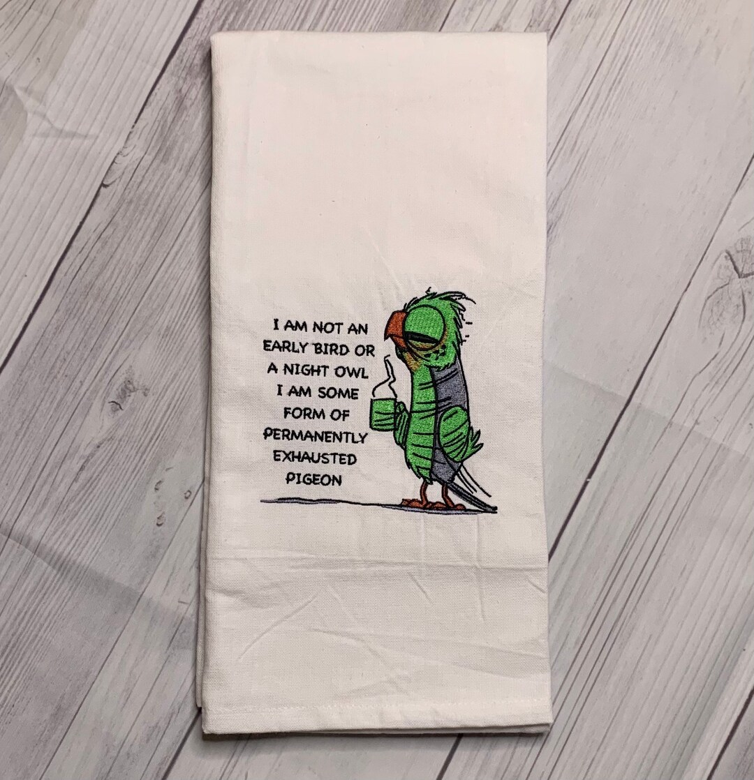 Pigeon Tea Towel Kitchen Towel Housewarming Gift - Etsy
