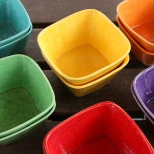 Colorful Small Ceramic Square Bowl: Prep Bowl, Nut, Candy Dish - Etsy