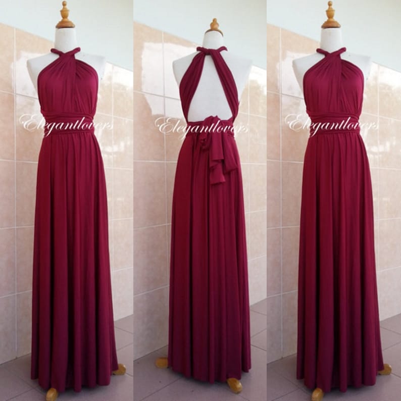 Red Wine Merlot Burgundy Maroon Bridesmaid Dress Infinity Dress Wrap ...