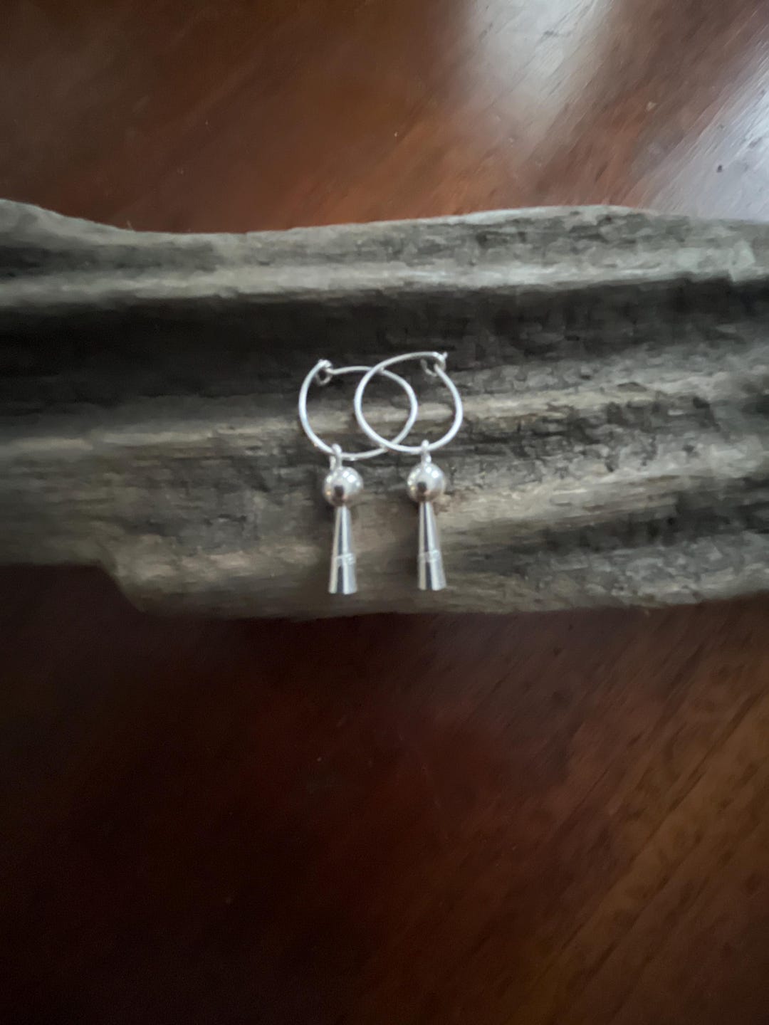 Sterling Silver Ball & Cone Earrings (1 Pair) Petite 18th Century Style ...