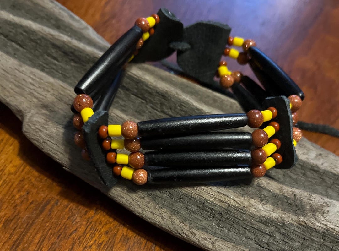Native American-made Tribal Hairpipe Bracelet Cuff Wristband - Etsy