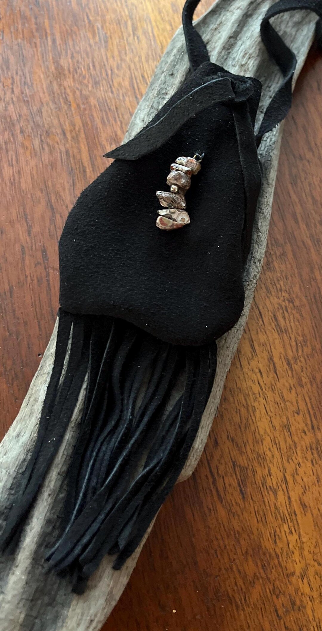 Native American Made Hand Sewn Pouch/bag - Soft Black Colored Deer Hide ...