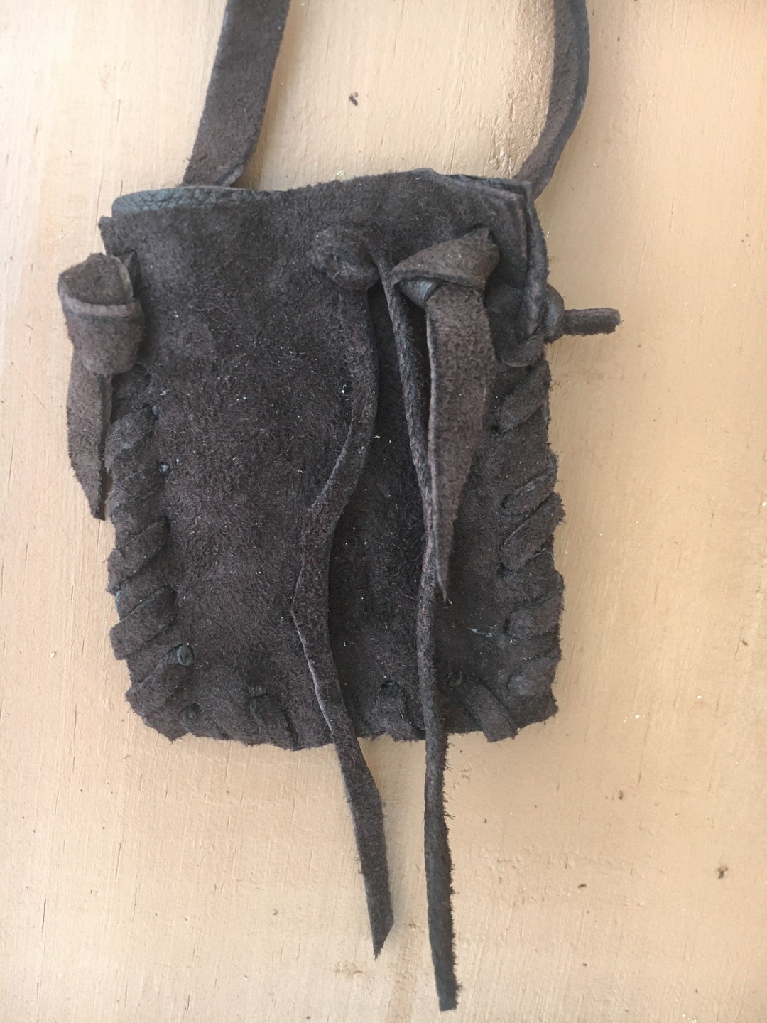 Native American Bag Small Brown Hand-crafted Leather Pouch / Bag / Neck ...