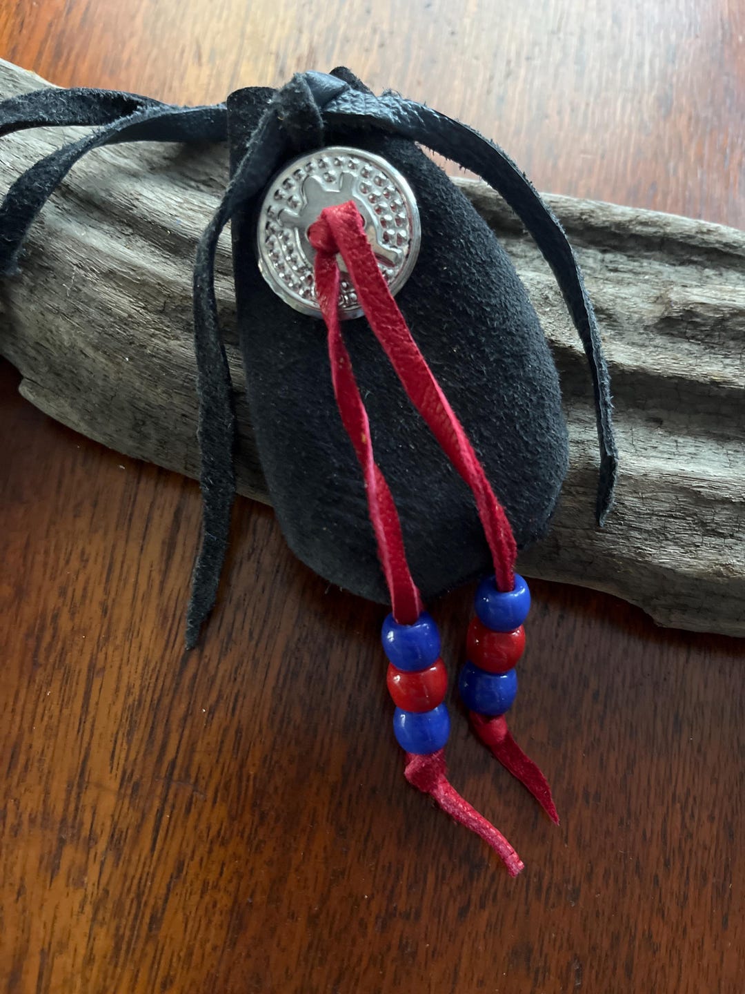 Native American Made Suede Pouch: Turtle Concho, Crow Beads - Etsy