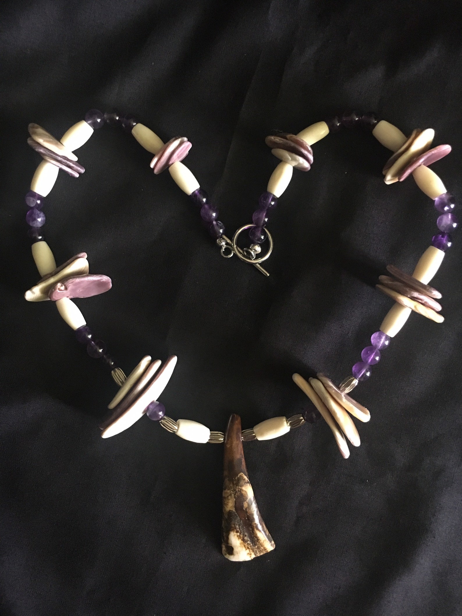 Handcrafted Native American Made Wampum Necklace With Buffalo - Etsy