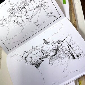 Artist's Line Drawings Landscape, Townscape, Villages Colouring Book - Etsy