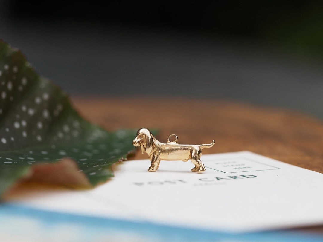 Vintage Solid 10k Yellow Basset Hound Gold Dog Charm / Pendant - Etsy