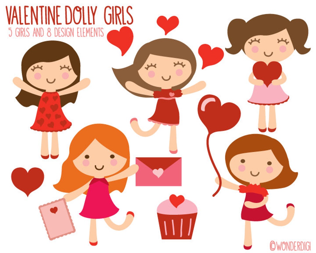 Valentines Clipart Girl Clip Art Heart Clipart Valentines Day Cute ...