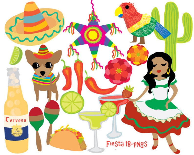 Cinco de Mayo clip art Fiesta Clip Art imágenes - Etsy México