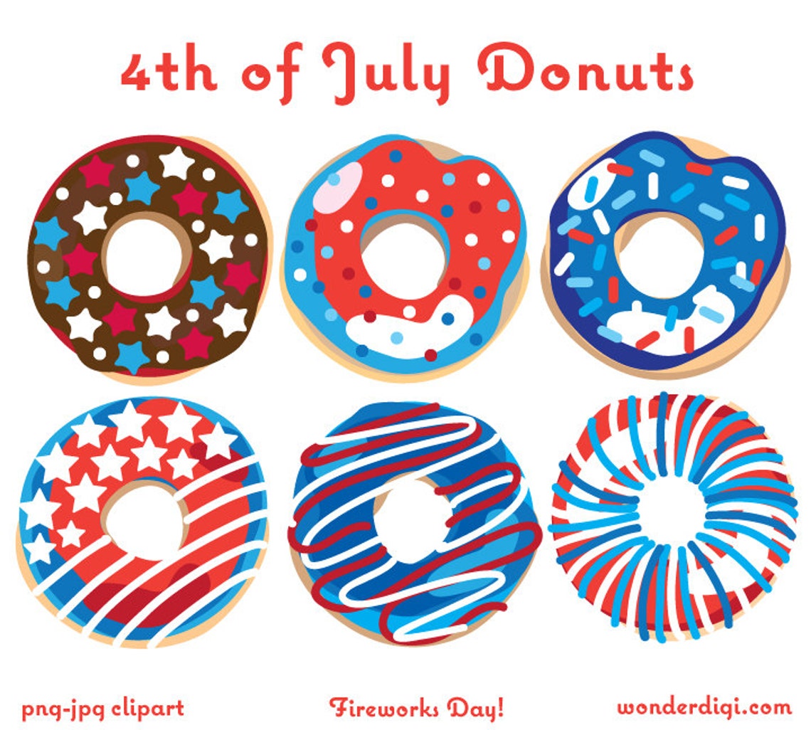 4th of July Clipart Donuts Clip Art Independence Day Donuts Clipart ...